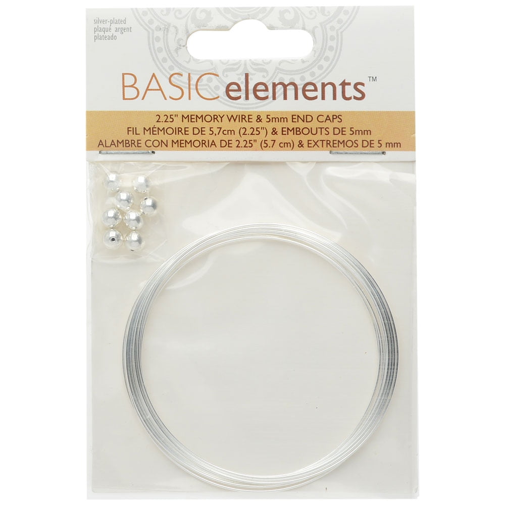 Memory Wire And End Caps Set, Bracelet Round Size Medium 2.25 Inch ...