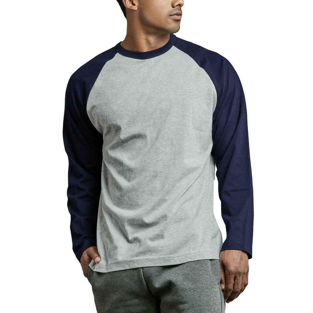 Blended Mens Long Sleeve Baseball T Shirt Jersey Raglan Two Tone