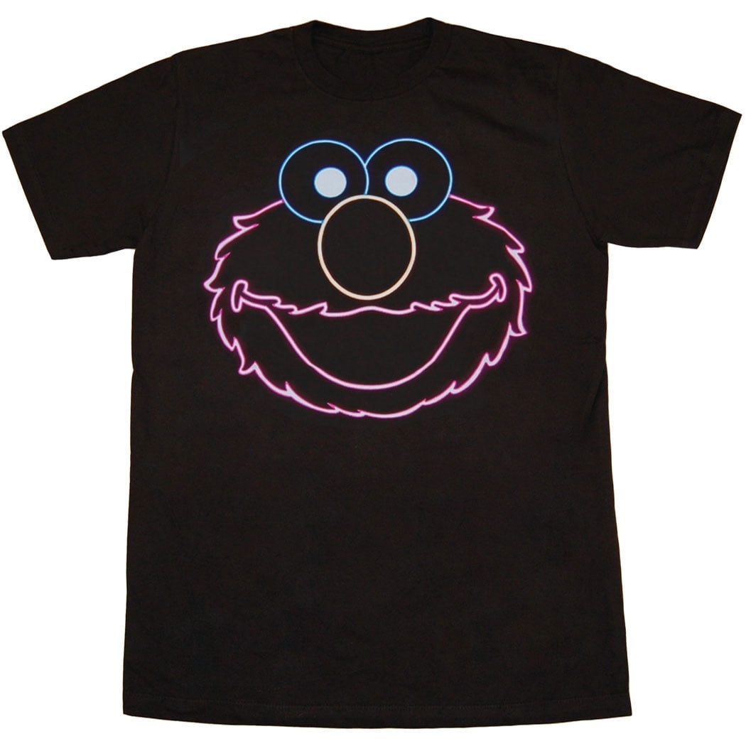 Sesame Street Neon Elmo Face T-Shirt - Walmart.com