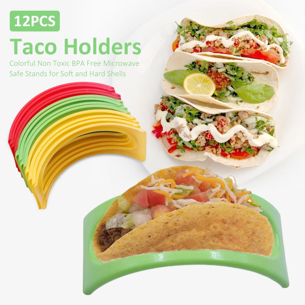 Comaie 12PCS Taco Holder Stand Plastic Taco Pancake Tray Dishwasher ...