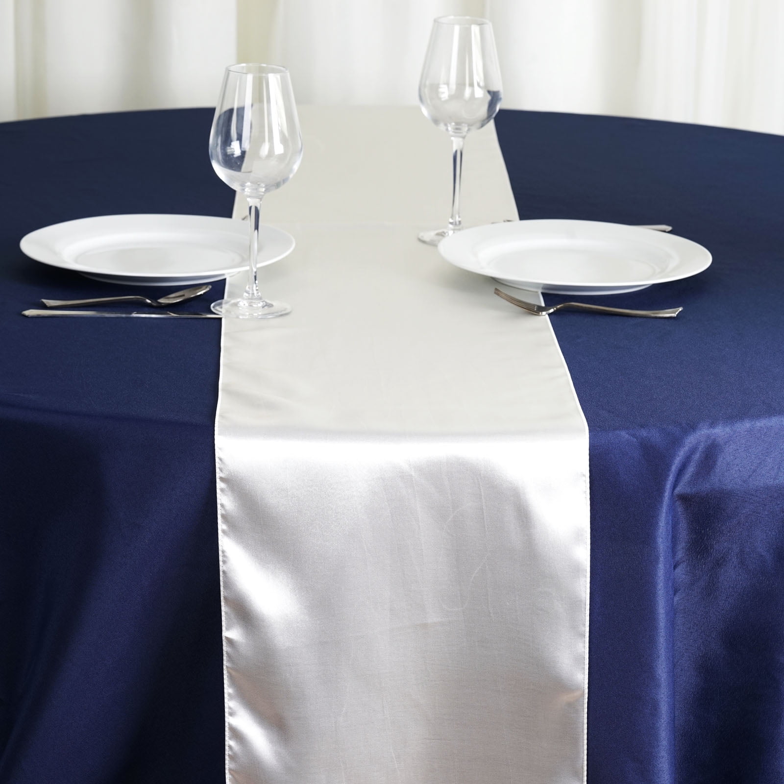 BalsaCircle 12" x 108" Satin Table Top Runner Wedding Linens Ivory ...