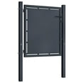vidaXL Fence Gate Metal Fence Post Garden Gate for Outdoor Steel Anthracite - Walmart.com