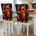 Abstract Face Chair Back Covers Set of 6, Colorful Boho Modern ...