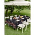 Bohemian Red Flower Rectangle Outdoor Tablecloth with Umbrella Hole ...