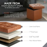 Ornavo Home 15 Inch Square Storage Ottoman Cube, Tufted Square Faux ...