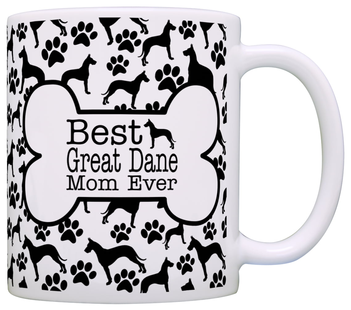 ThisWear Dog Owner Gifts Best Great Dane Mom Ever Paw Pattern 11 ounce ...