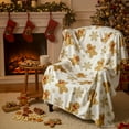 1pc of Gingerbread Throw Blanket: Extremely Soft White Flannel Plush ...