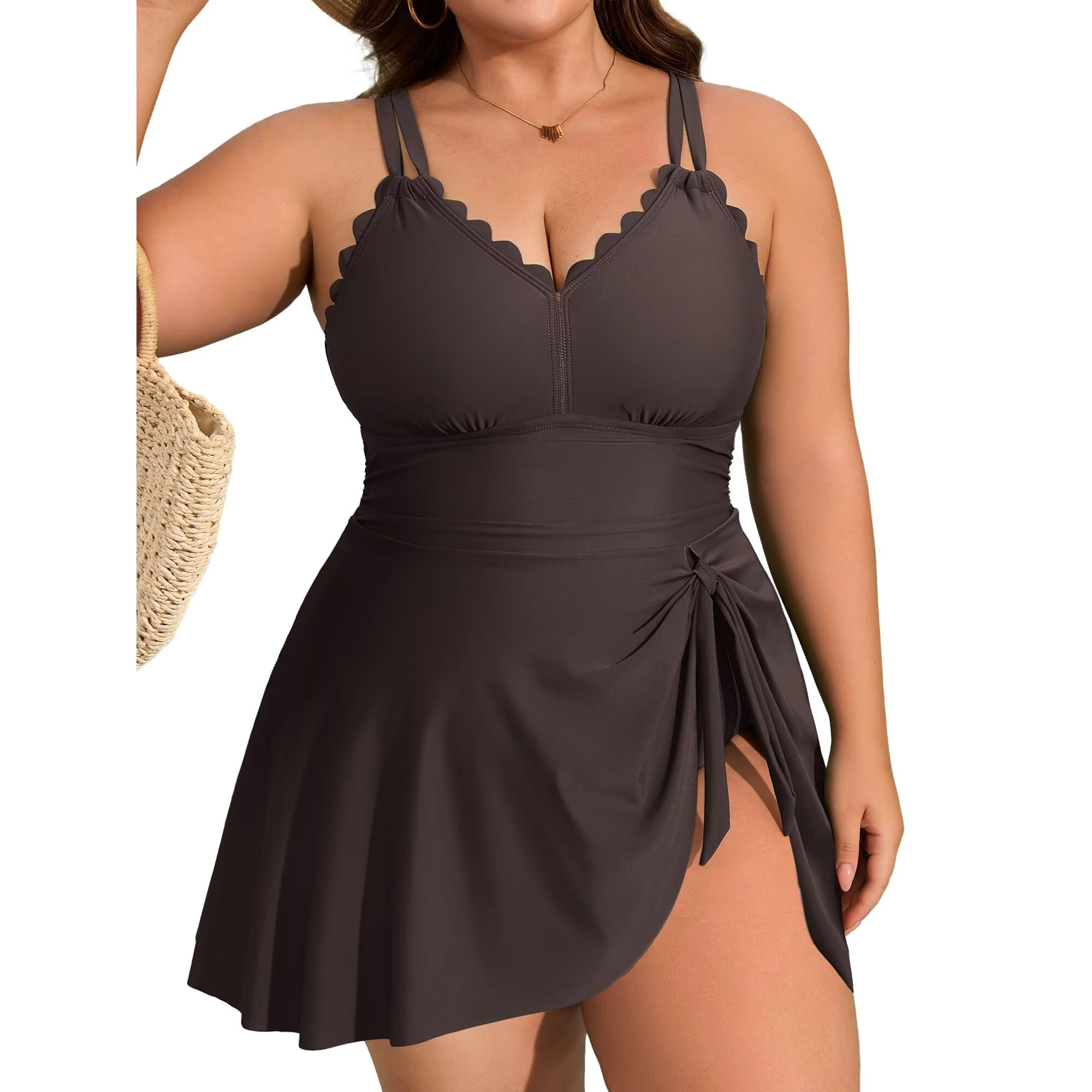 Click here for Charmo Asoul Womens Plus Size Scalloped V Neck One... prices