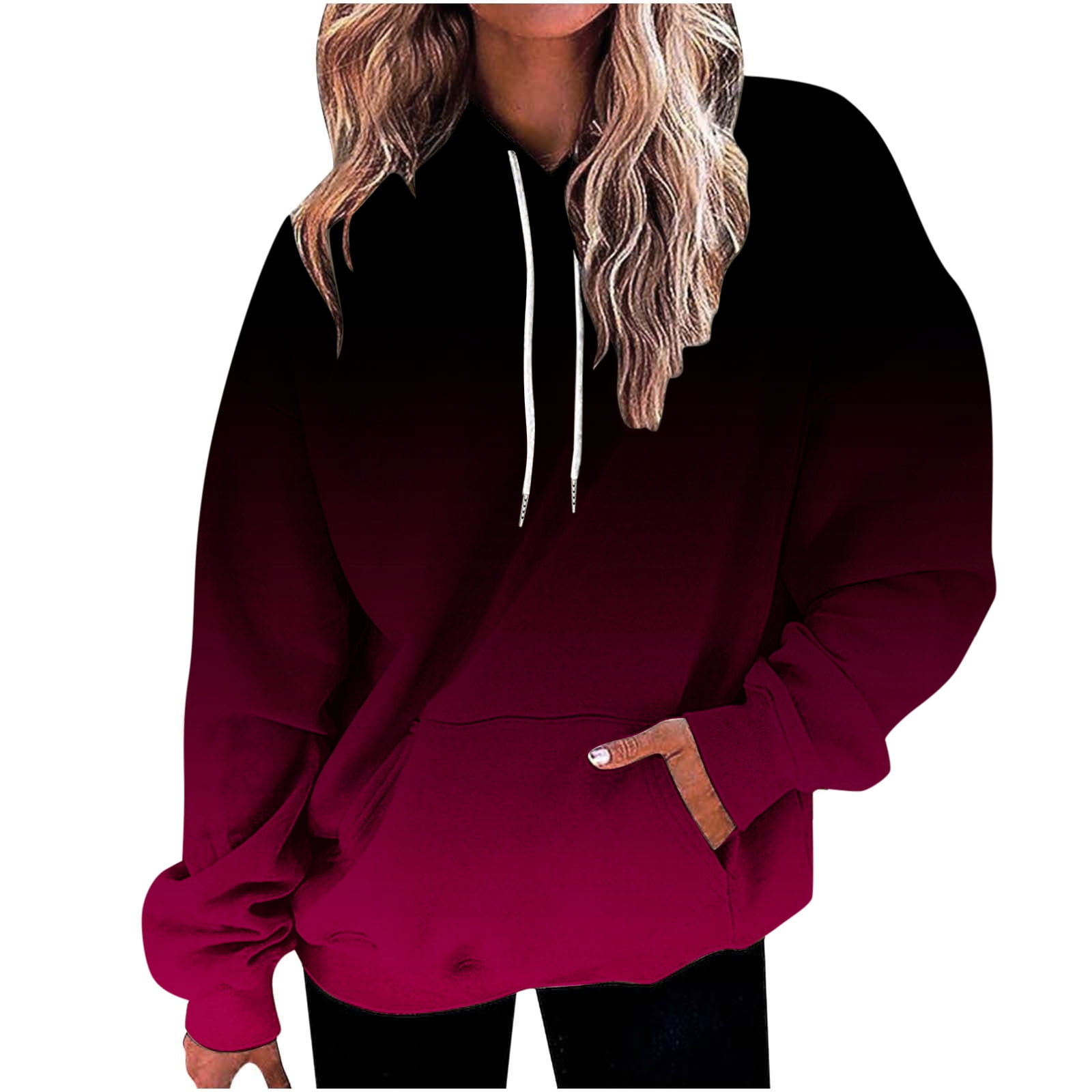 Click here for Yugyxl Women Tie Dye Thin Fleece Hoodie Winter Lig... prices