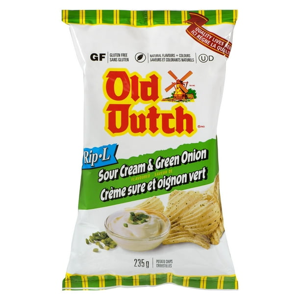 Old Dutch Rip-L Sour Cream & Green Onion Potato Chips, 235 G - Walmart.ca