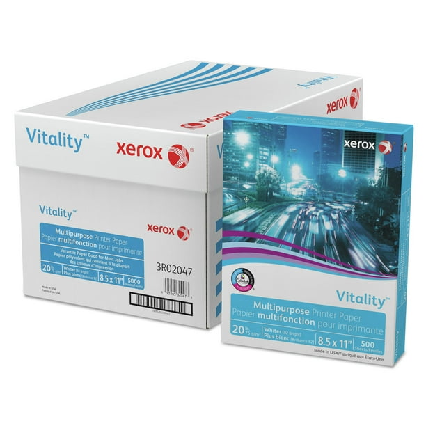 Xerox Vitality Multipurpose Printer Paper 8 1/2" x 11" White 5000 ...