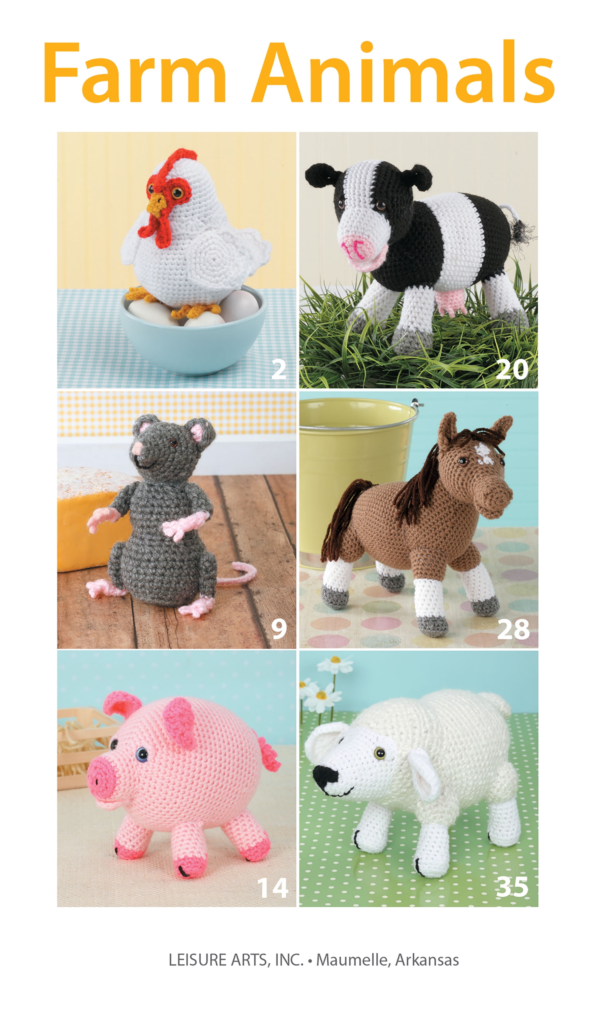 Leisure Arts Farm Animals Crochet Book - Walmart.com