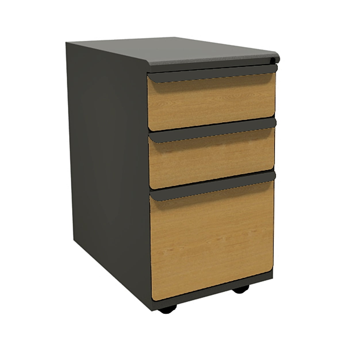 Zapf Mobile Ped, Box/Box/File, Dark Neutral, Solar Oak Fronts, 23"D ...
