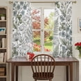 Blue Flower Sheer Curtains for Living Room Bedroom, Green Leaf Spring ...