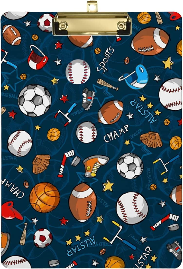 FMSHPON Sports Ball Clipboard Hardboard Wood Nursing Clip Board and ...
