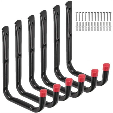 YDJKET 6 Pcs Heavy Duty Garage Storage Hooks, Universal Wall Mount U ...