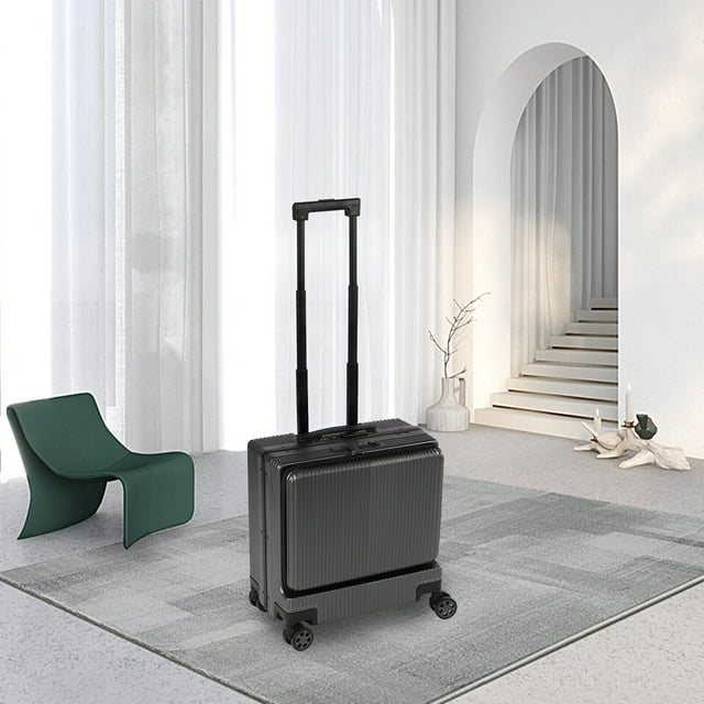 18" Spinner Carry-on Luggage Suitcase 8 Silent Wheels & USB Business ...