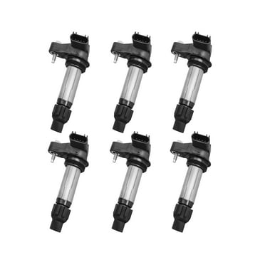 Set of 8 Square Red Ignition Coil with 8 Platinum Spark Plug and Red ...