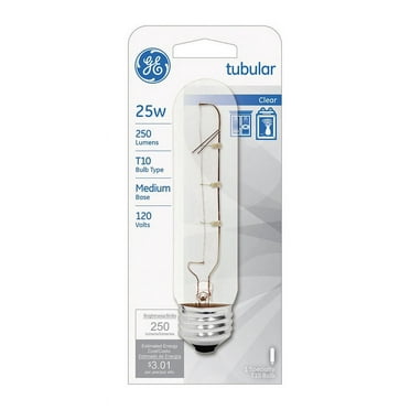 GE 25-Watt G25 Globe Light Bulb, Crystal Clear, Medium Base, Round ...