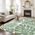 Green Palm Leaves 8'x10' Area Rug for Living Room Sectional Sofa ...