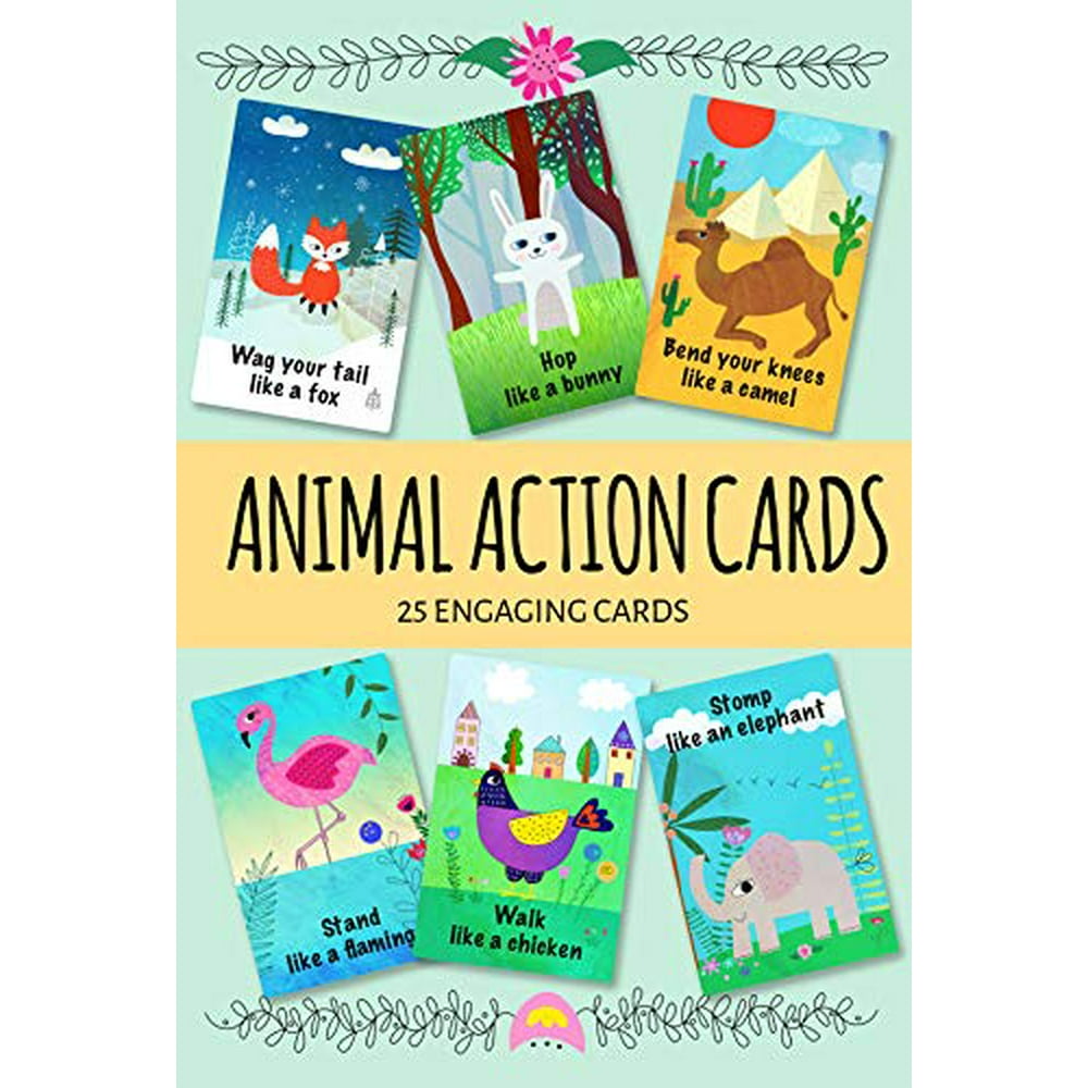 Animal Action Cards 25 Engaging Cards Card Game For Toddlers Active ...