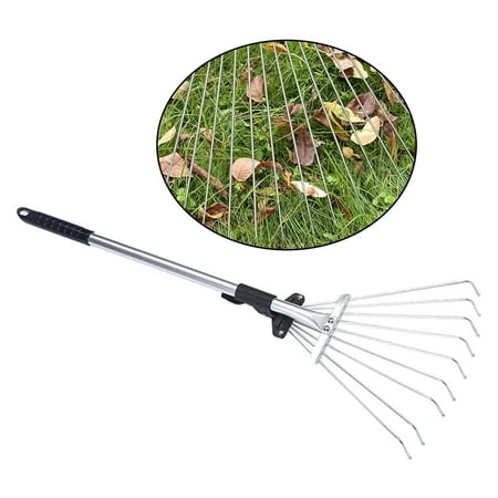 VONKY Garden Leaf Rake Telescoping Handle for Flower Beds Gardening ...