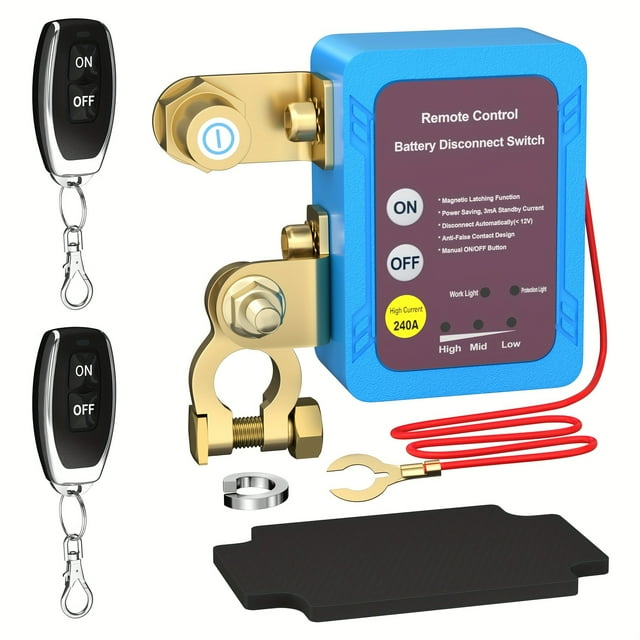 12V 240A Remote Battery Disconnect Start Inhibitor Automatic Power Shut ...