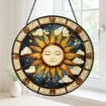 Bright Sun Glass Suncatcher, Stained Glass Effect Window Art, Celestial ...