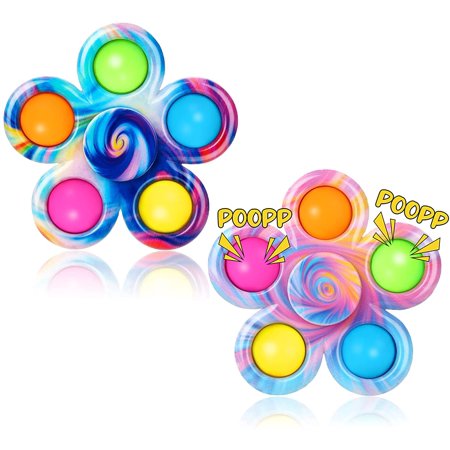 Pop Fidget Spinner Toys 2 Pack,Tie-Dyed Push Bubble Fidget Popper ...
