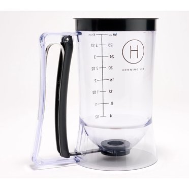 Chef Buddy 4-Cup Pancake Batter Dispenser with Squeeze Handle (Red ...