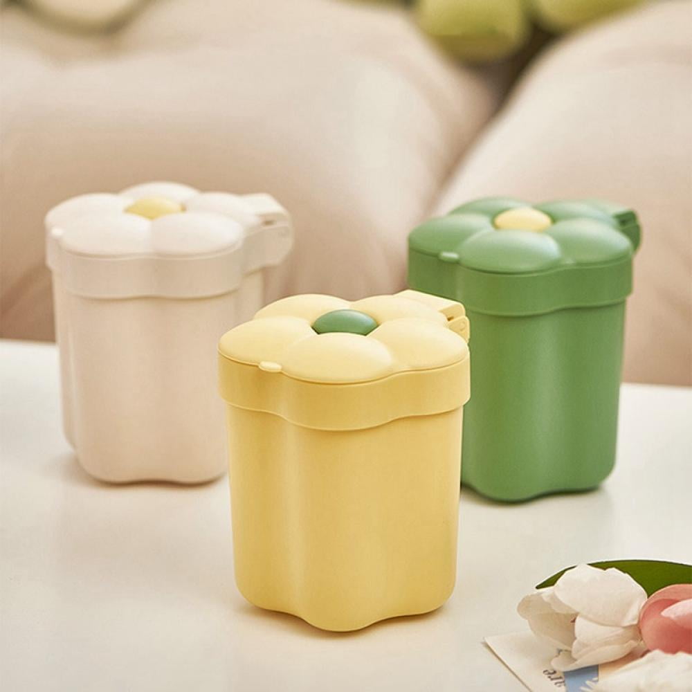Desktop Trash Can Cute Flower Shaped Waste Bin Container Mini Cartoon ...
