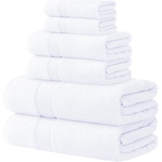SPRINGFIELD LINEN 6 Piece Set Bath Towel Towel Blue 2 Bath Towel, 2 ...