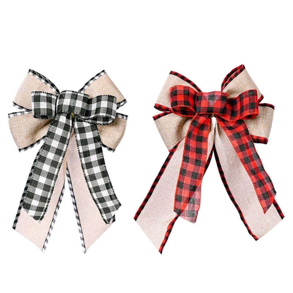 Click here for Pengxiang Buffalo Plaid Bow Christmas Wreath Bow H... prices