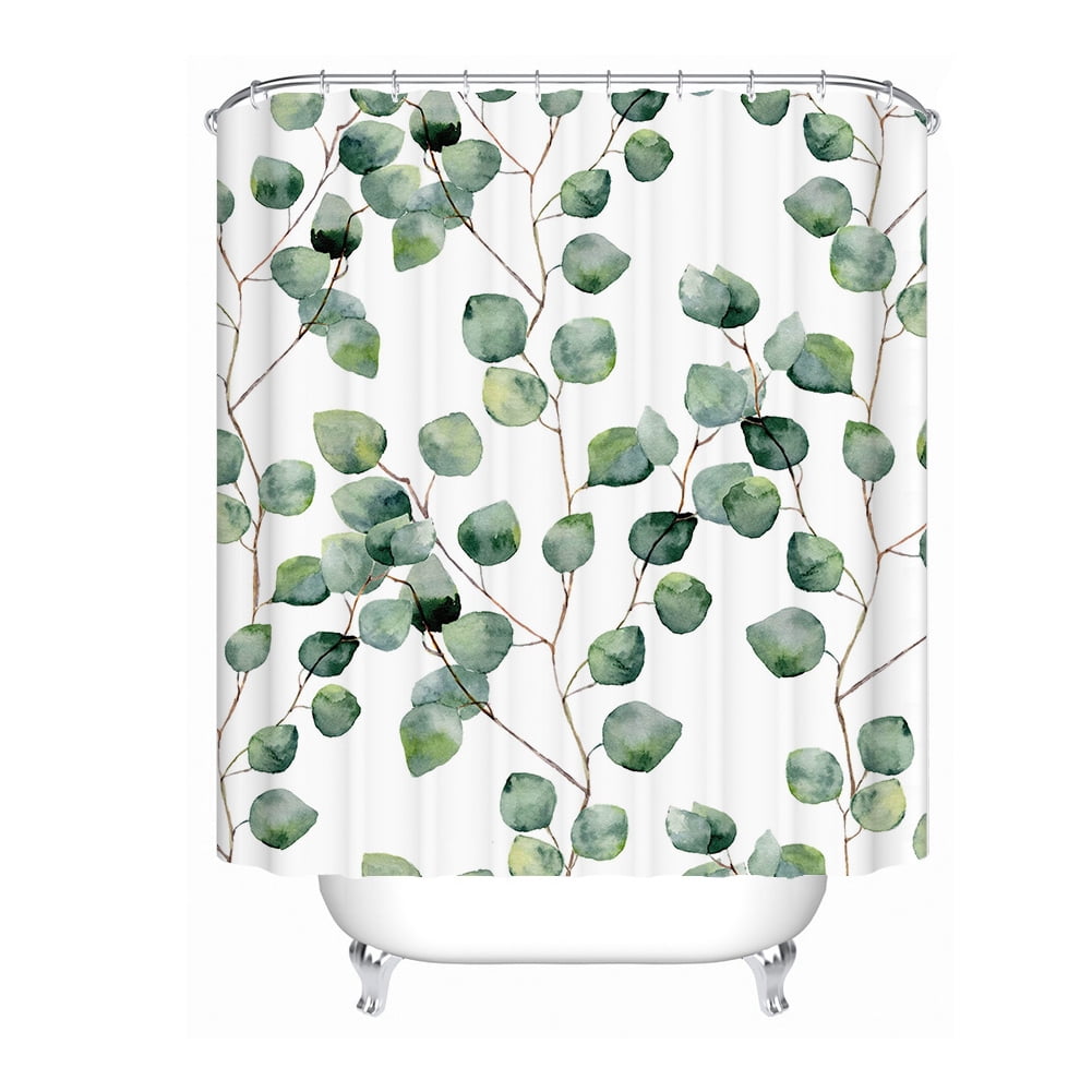 CSCHome Fresh Green Leaf Shower Curtain Botanical Shower Curtain 70 ...