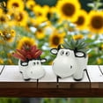 Cadancy Cow Shaped Planter Pot Set Animal Design Resin Succulents ...