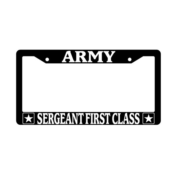 Army Sergeant First Class Black Plastic License Plate Frame - Walmart.com
