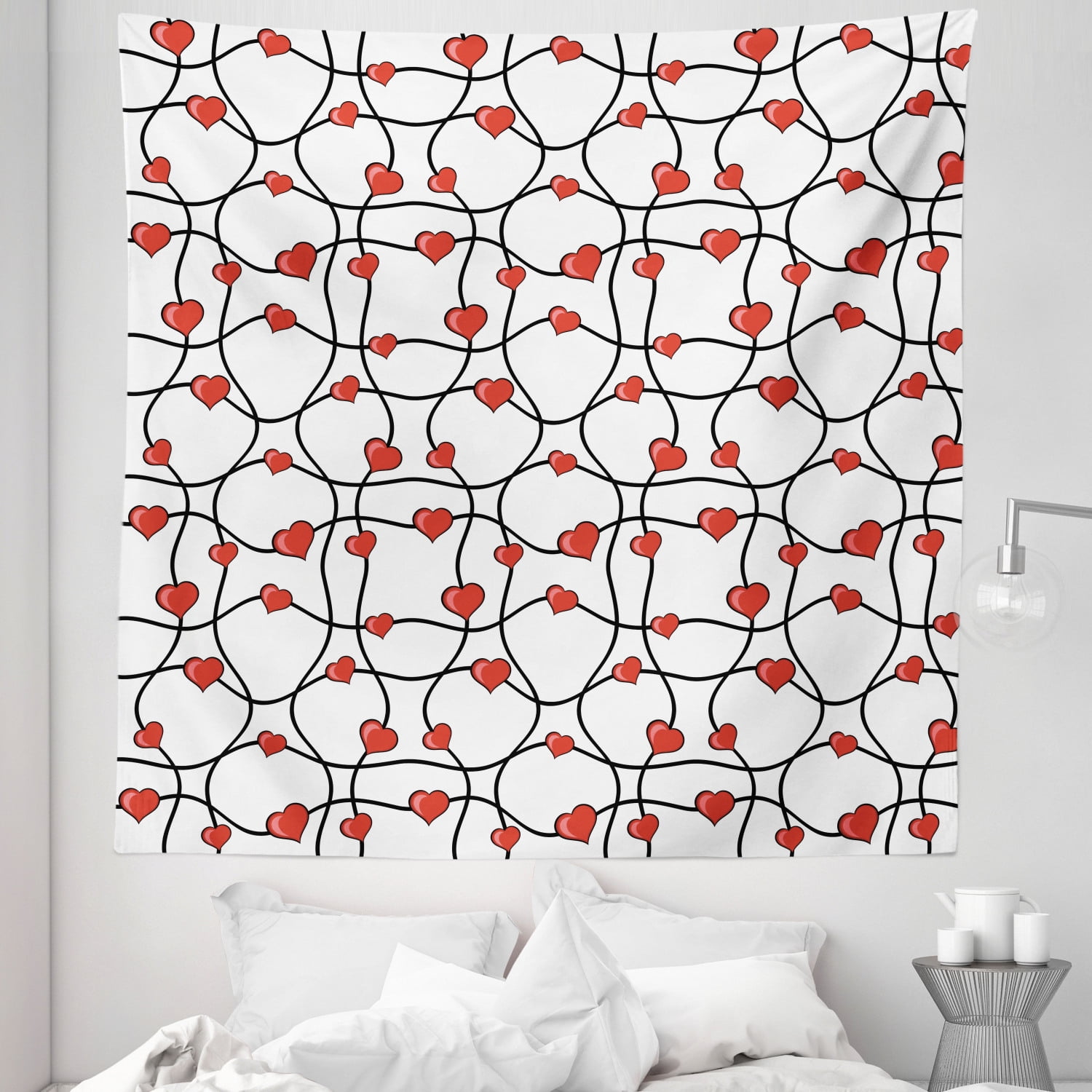 Valentines Tapestry, Geometric Themed Illustration with Lines and ...