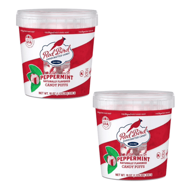 Red Bird Soft Peppermint Candy Puffs, Individually Wrapped, Sweet Mint ...