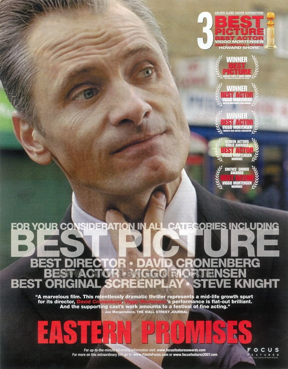 Eastern Promises - movie POSTER (Style C) (11" x 17") (2007) - Walmart.com
