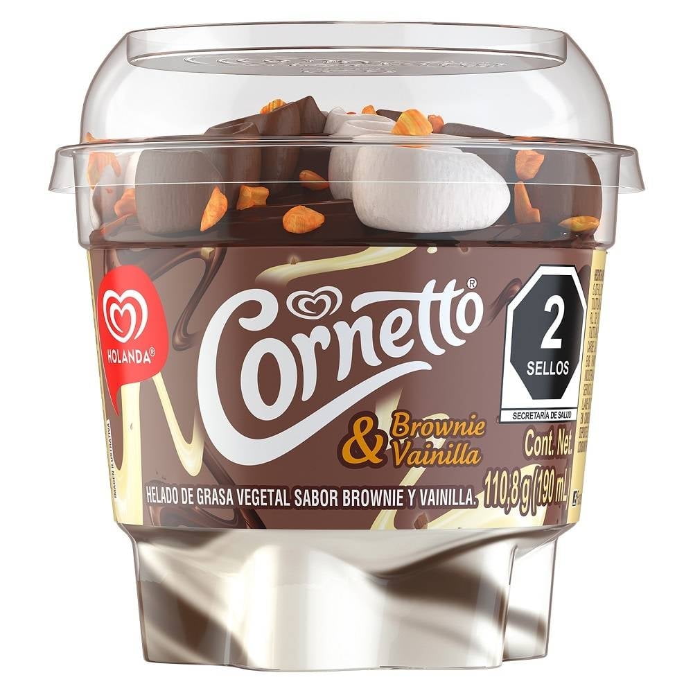 Helado Holanda Cornetto brownie & vainilla 190 ml | Walmart en línea