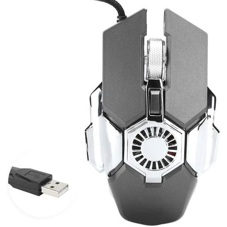 Mouse with Cooling Fan,Wired Computer Macro Programming Game Mouse with ...