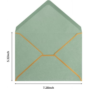 50 Packs of A7 Envelopes for Invitation, Green 5x7 Envelopes with V ...