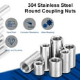 CERPXFF-M8 Round Connector Nuts, 304 Stainless Steel Coupling Nut 15mm ...