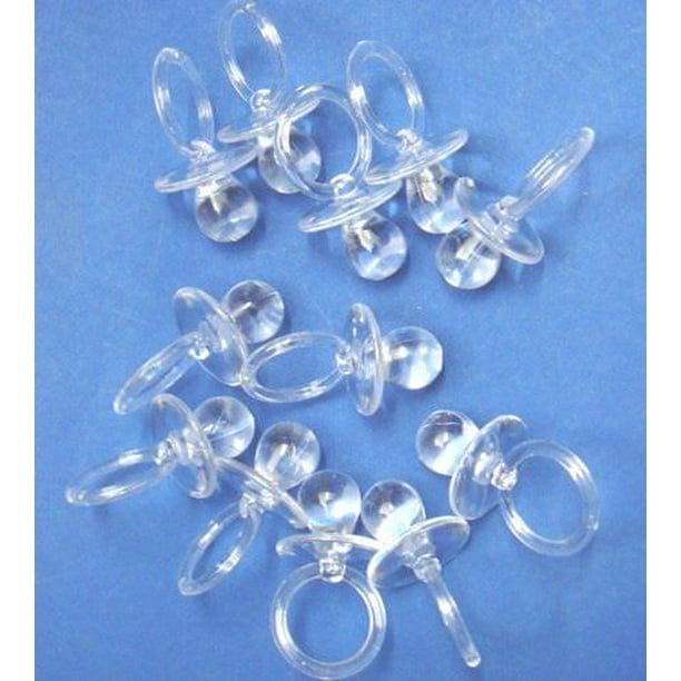 Large Acrylic Baby Pacifiers Baby Shower Favor Pink Yellow Blue Clear ...