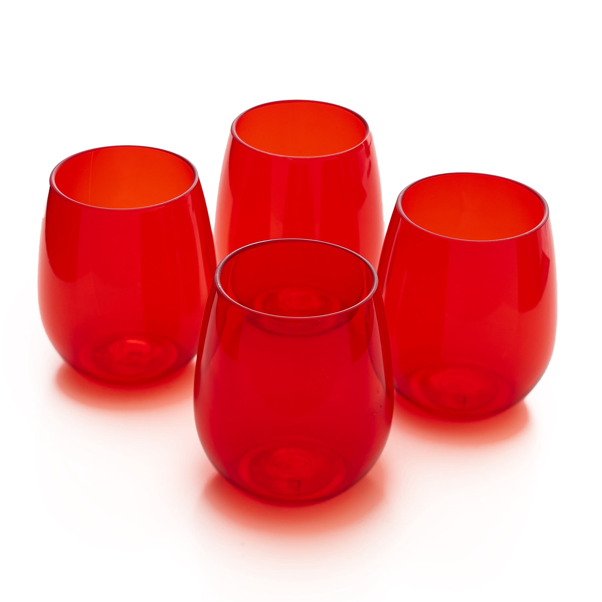 Reusable Plastic Glasses Outdoor Cocktail Drinkware Set Set Of 4
