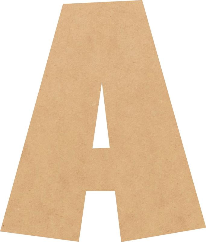 Unfinished Bold Wood Letter A, Craft Alphabet 4'' Tall MDF Wall Décor ...
