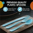 Crown Display 150-Piece Light Blue Disposable Silverware - Blue Plastic ...