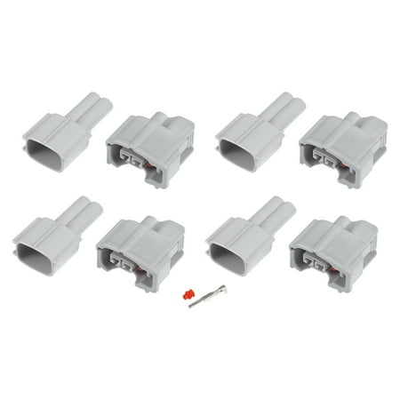 Unique Bargains 4 Set 2 Pin No.9098011875 Fuel Injector Connector ...