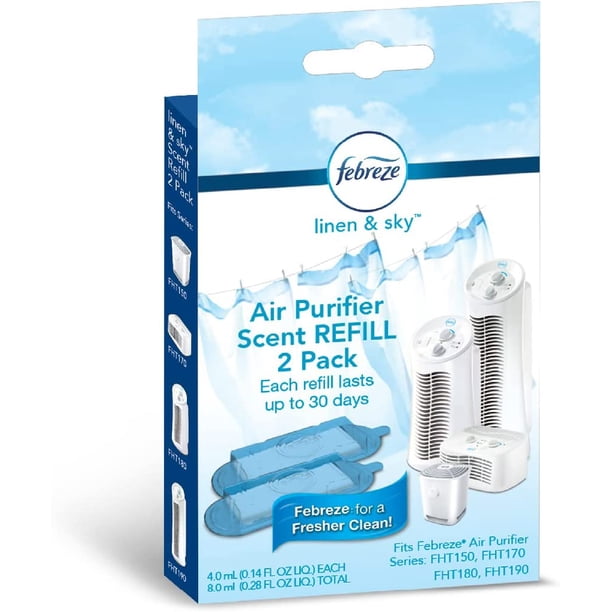 Febreze Linen & Sky Air Purifier Scent Refill Cartridge, 2-Pack, White ...