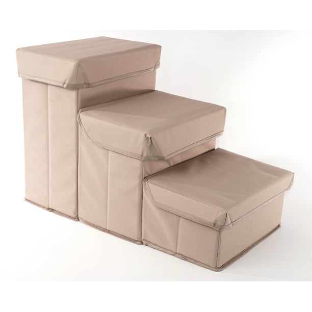Precious Tails 3-Step Storage Foldable Cat Dog Pet Steps - Walmart.com